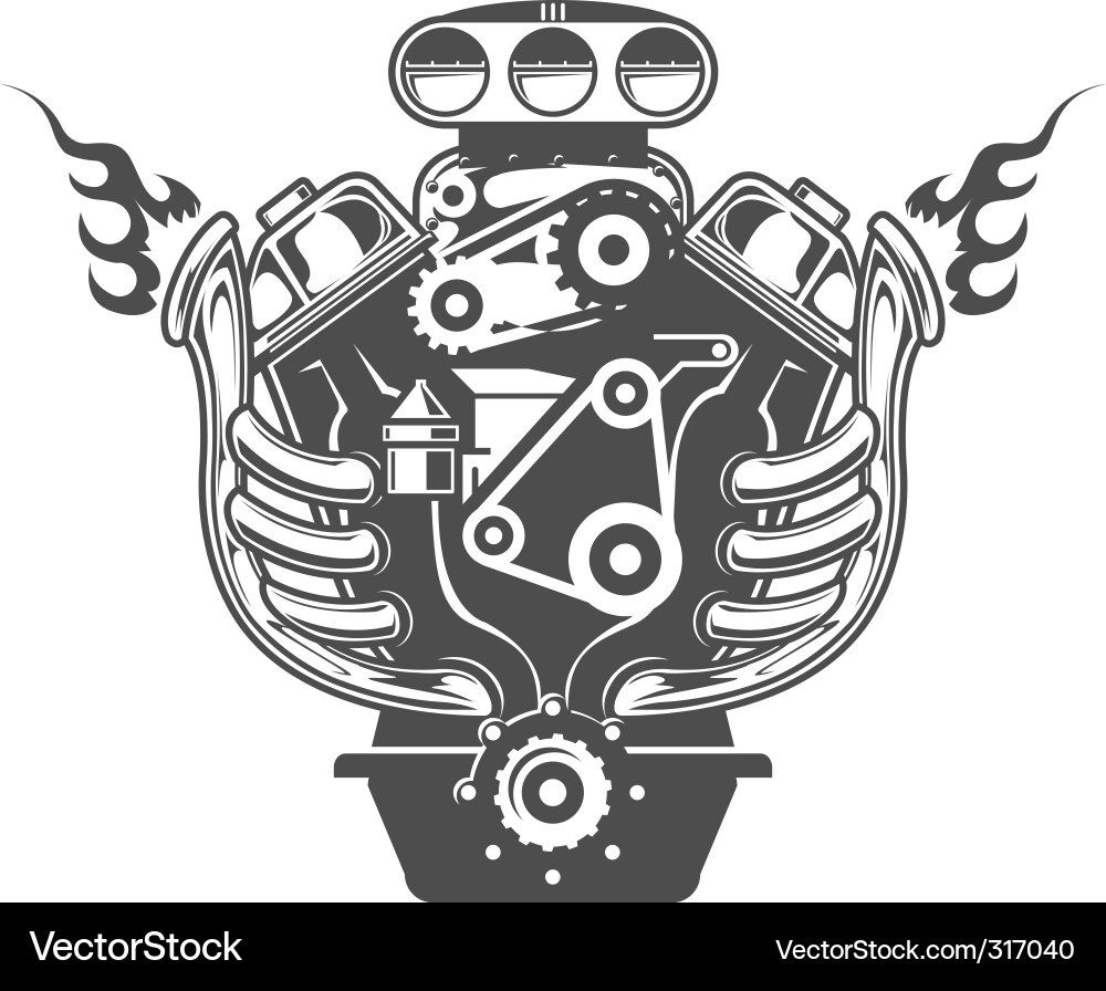 Racing engine Royalty Free Vector Image - VectorStock