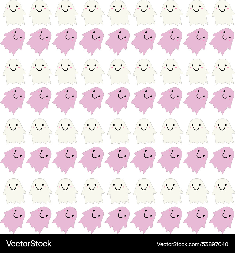 Retro halloween ghosts pattern texture background Vector Image