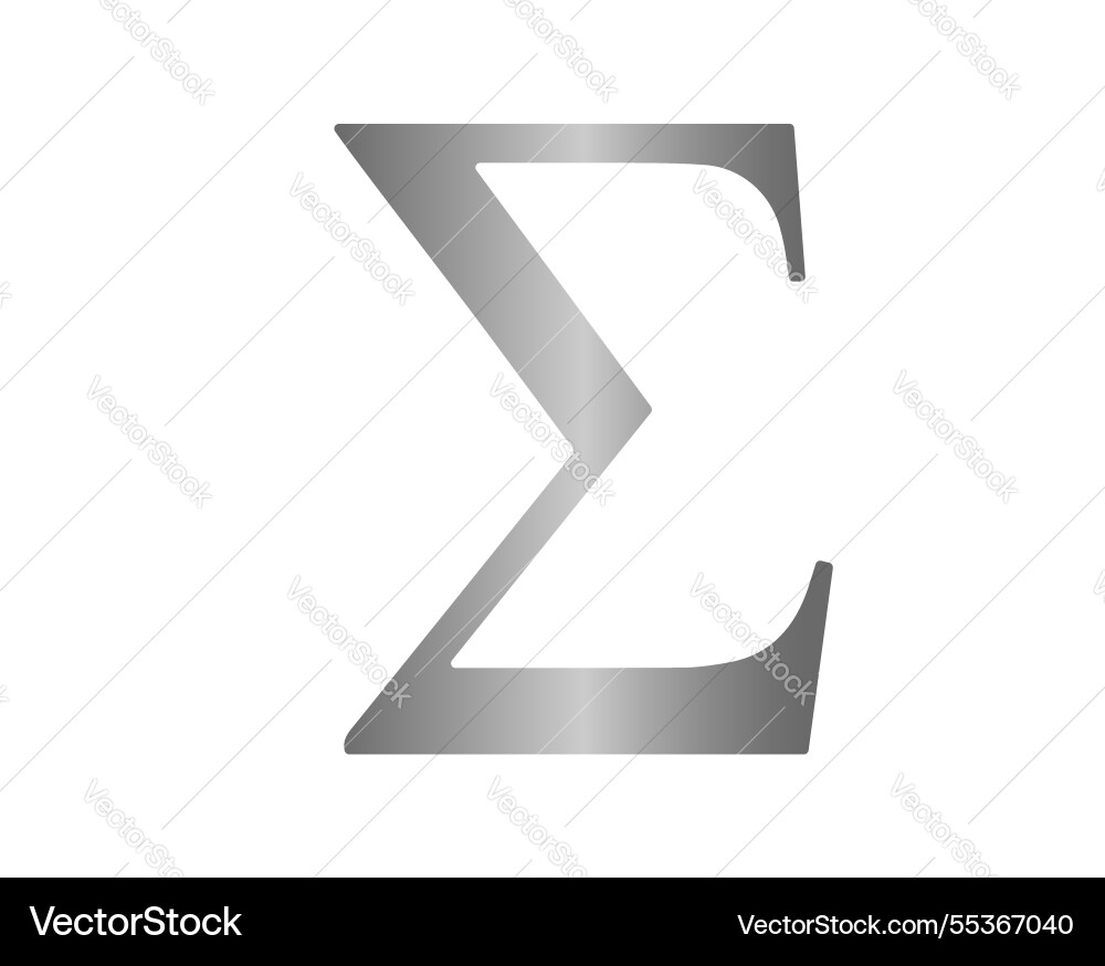 Sigma symbol white background minimalist design Vector Image