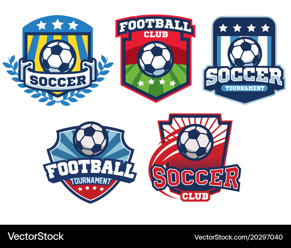 Soccer badge design collection Royalty Free Vector Image