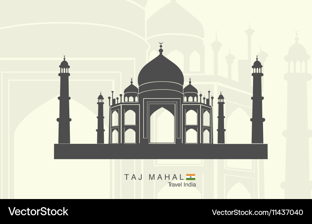 Taj mahal in india Royalty Free Vector Image - VectorStock