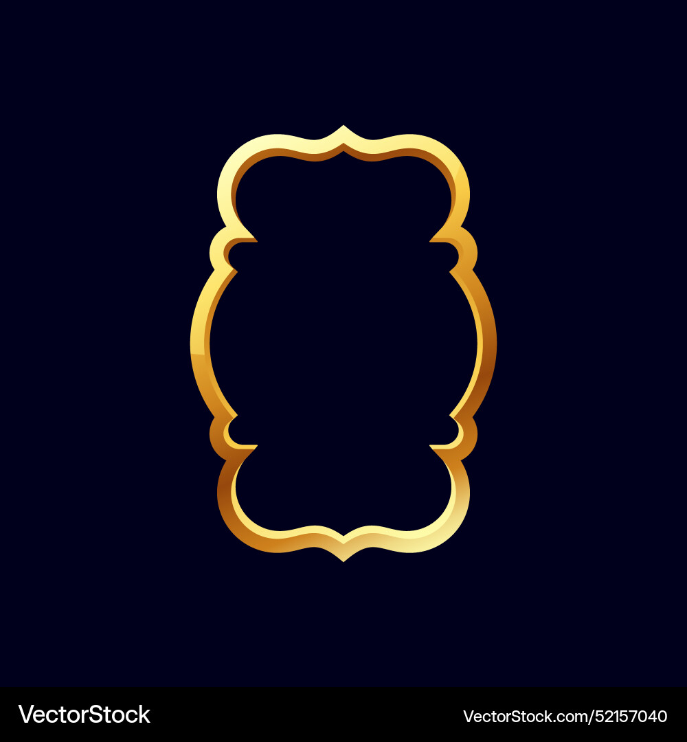 Vintage of golden frame Royalty Free Vector Image