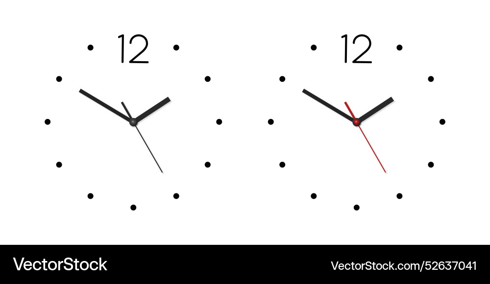 3d realistic wall office clock face set Royalty Free Vector