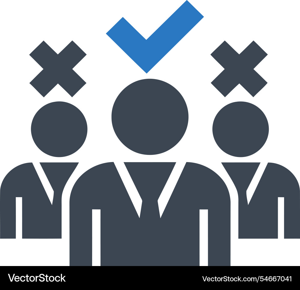Candidate selection process icon Royalty Free Vector Image