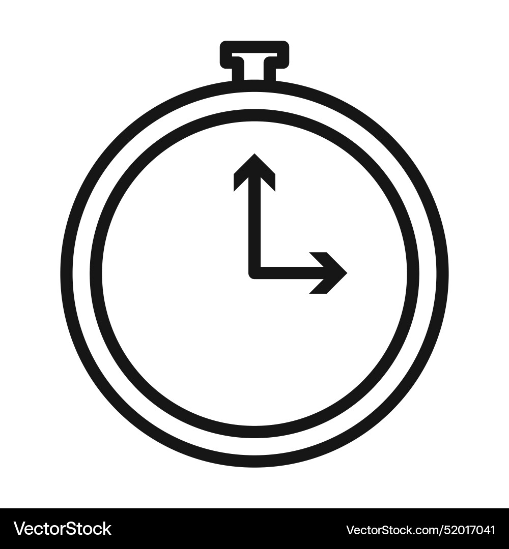 Clock time icon black line art Royalty Free Vector Image
