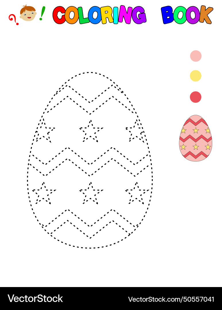 Coloring book with a eggeaster eggcoloring pages Vector Image