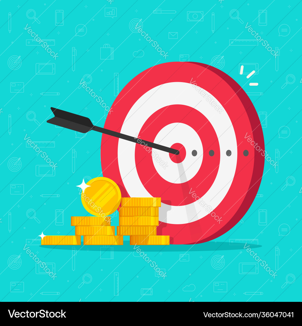 Financial target goal concept flat cartoon Vector Image