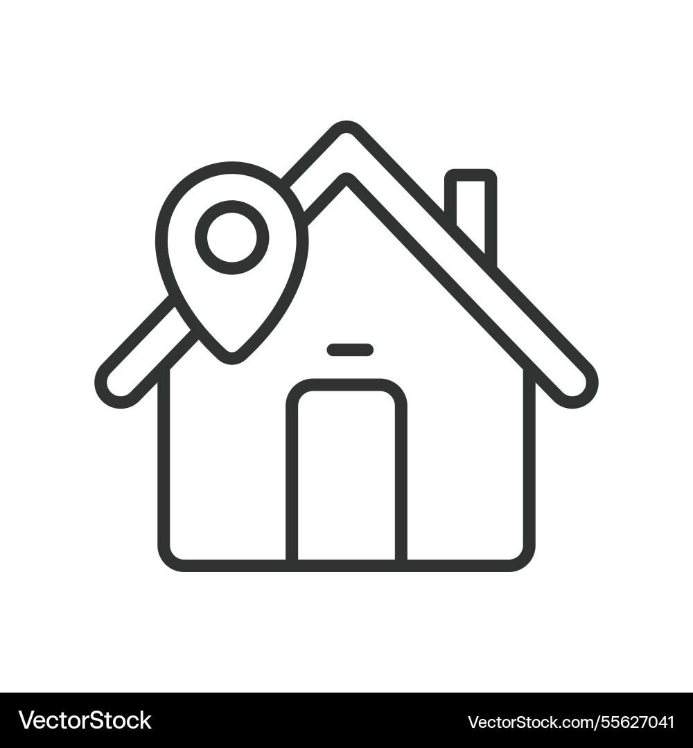 Home location icon in line design Royalty Free Vector Image