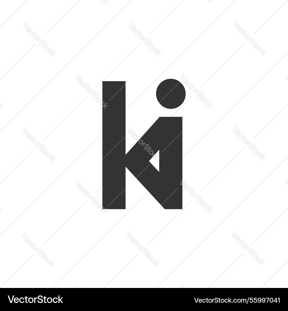 Ki creative geometric initial based modern Vector Image