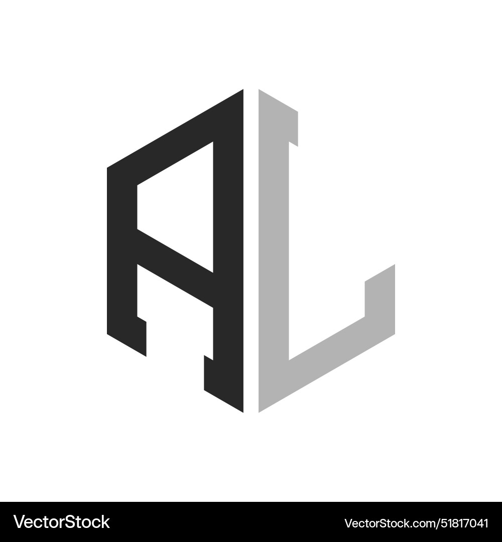 Modern unique hexagon letter al logo design Vector Image