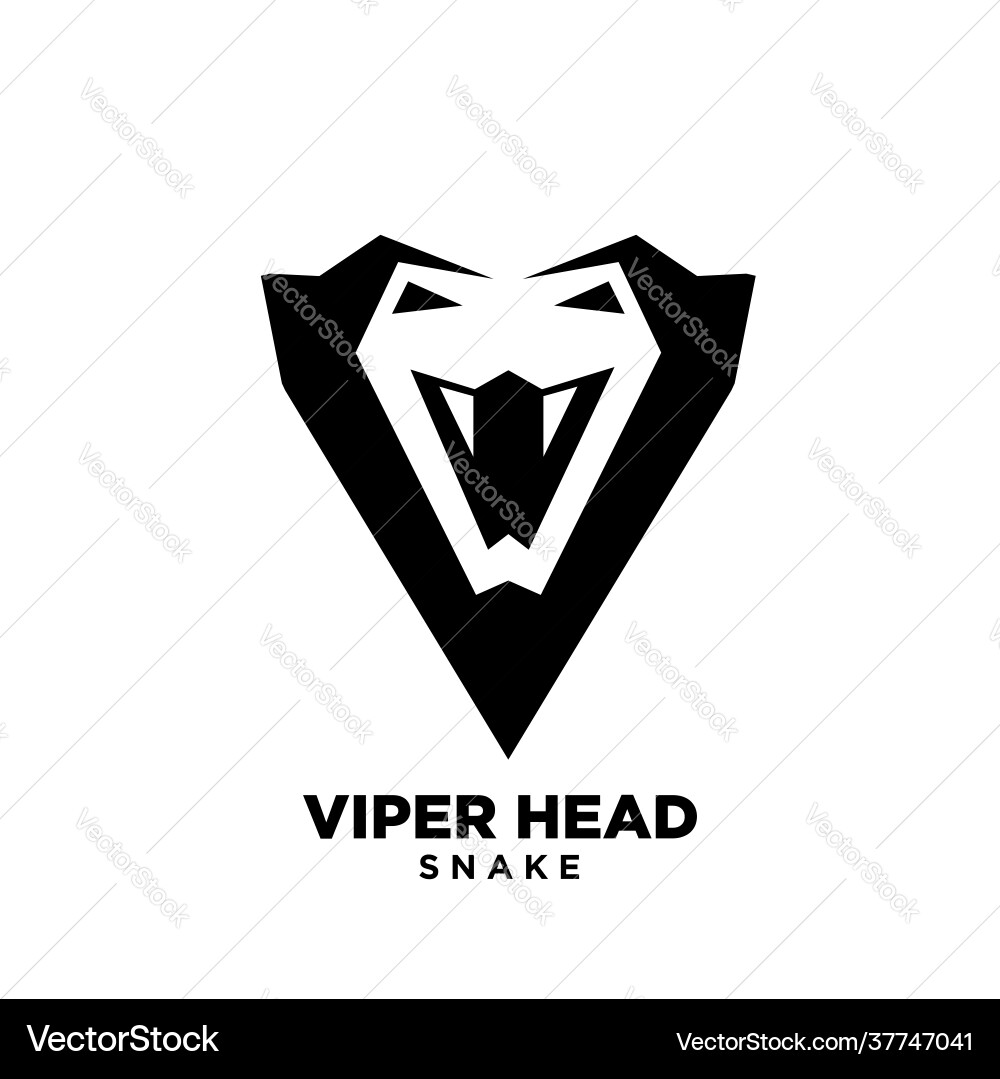 Modern viper head with initial v logo icon design Vector Image