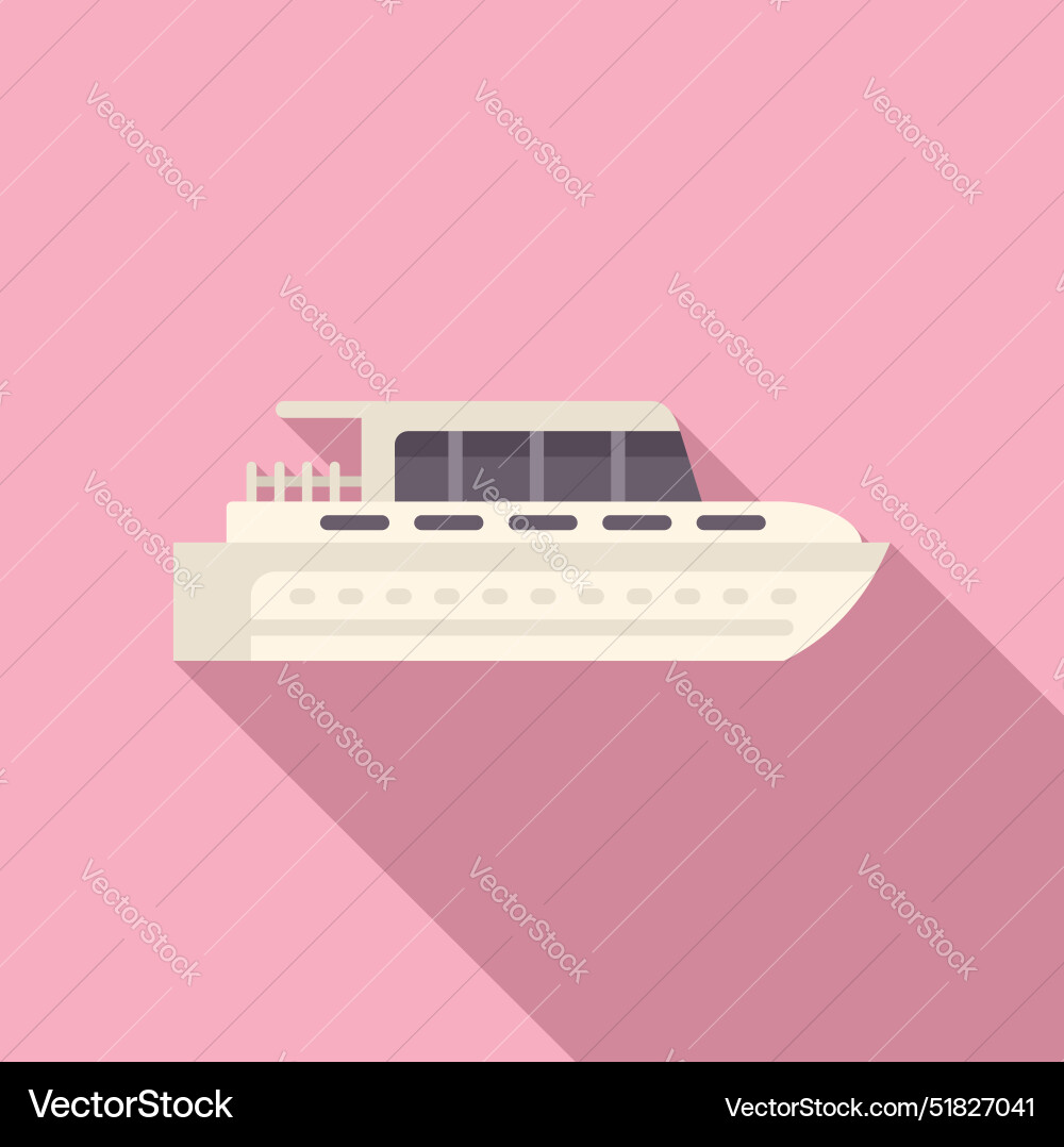 Modern yacht sailing on pink background Royalty Free Vector