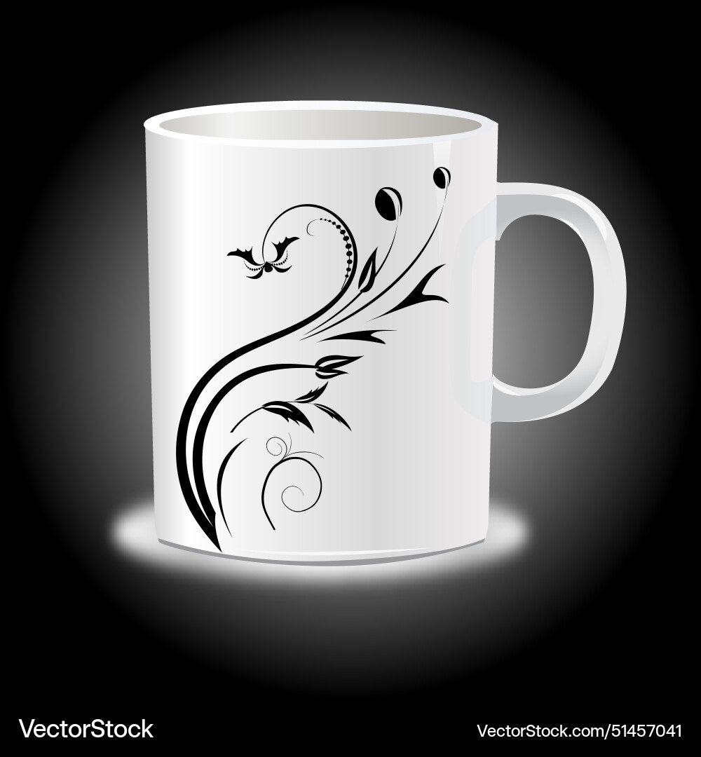 Mug cup background mockup Royalty Free Vector Image