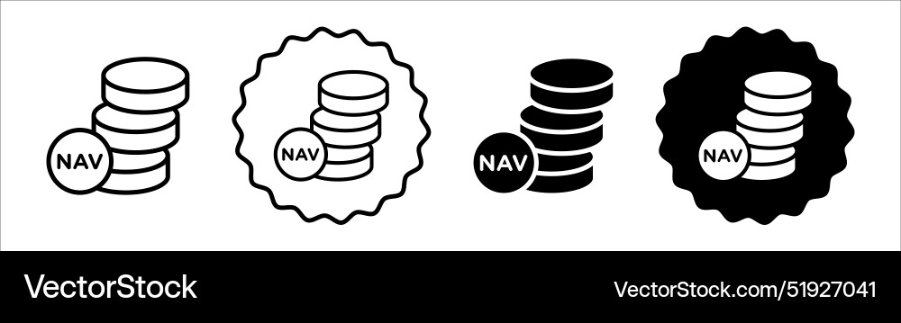 Net asset value icon symbol set collection net Vector Image