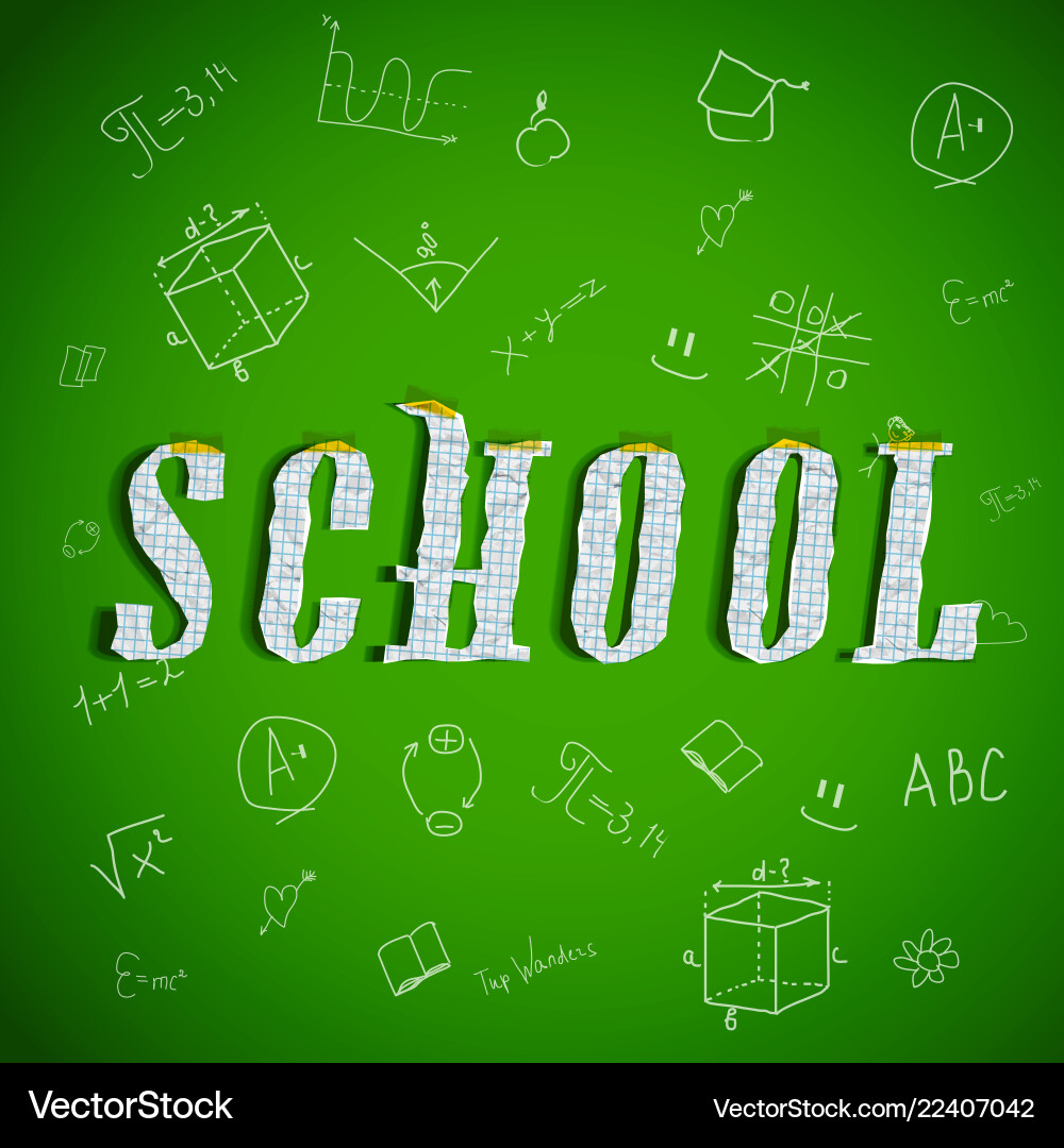 Back to school green background Royalty Free Vector Image