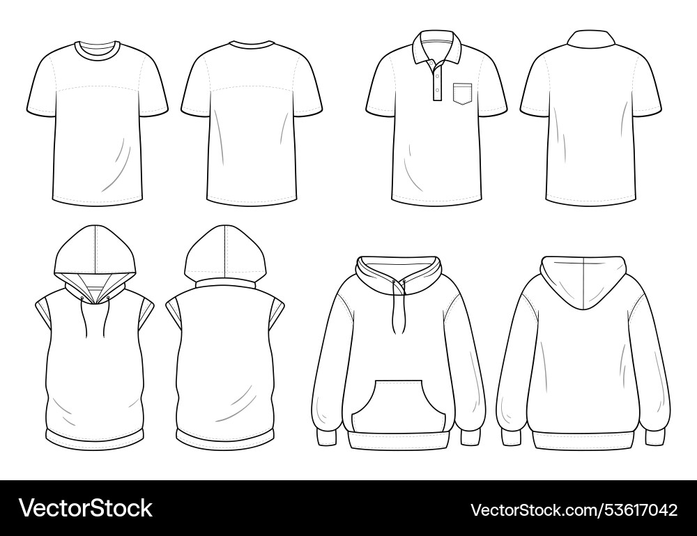 Clothing collection in hand drawn style Royalty Free Vector