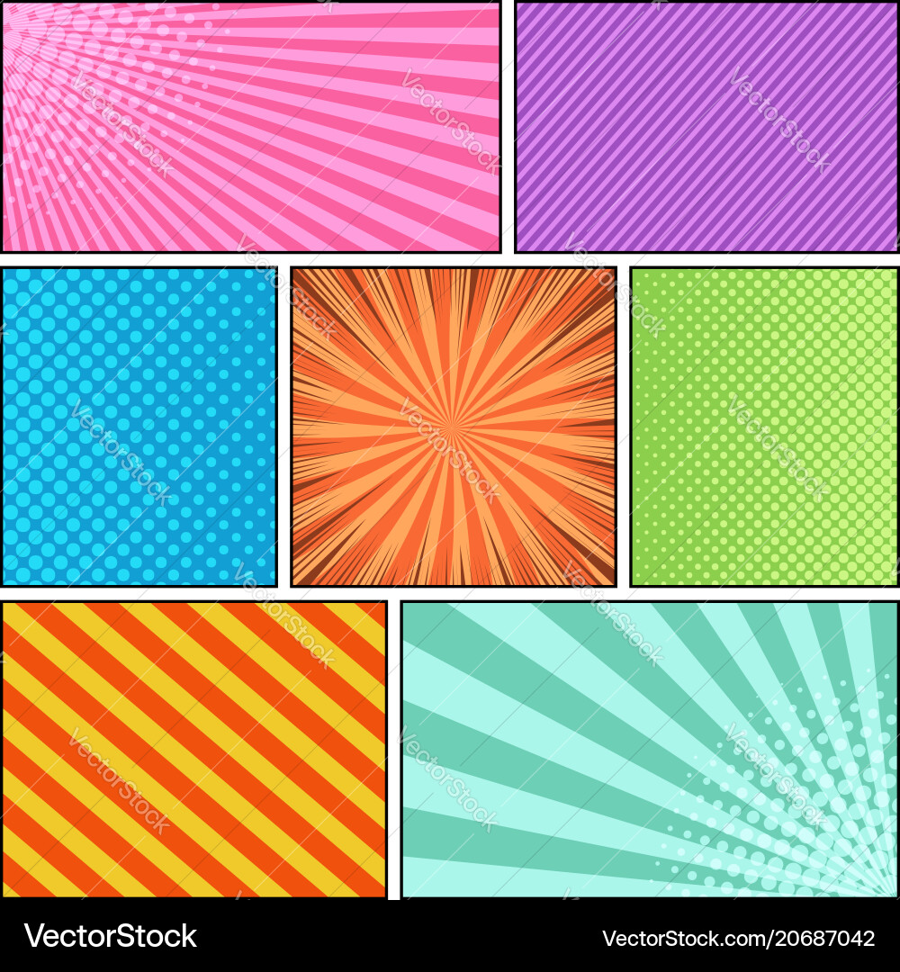 Comic page bright background Royalty Free Vector Image