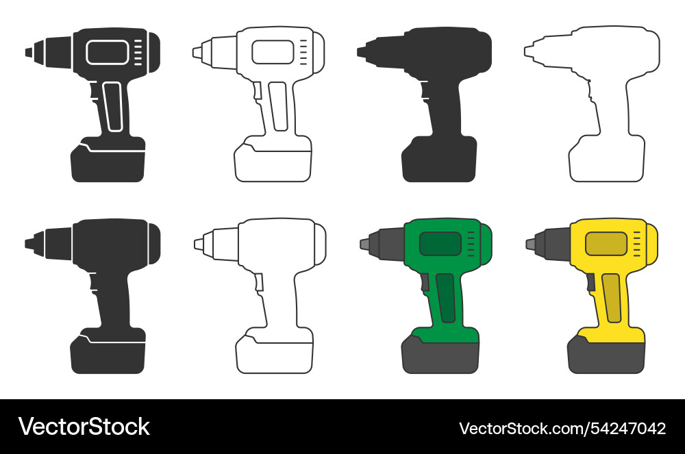 Cordless impact wrench driver icon symbol shape Vector Image