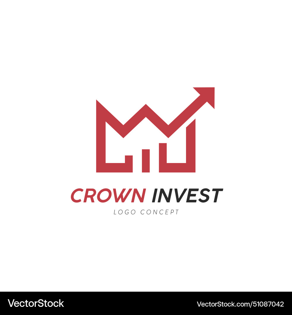 Crown invest with statistic arrow chart diagram Vector Image