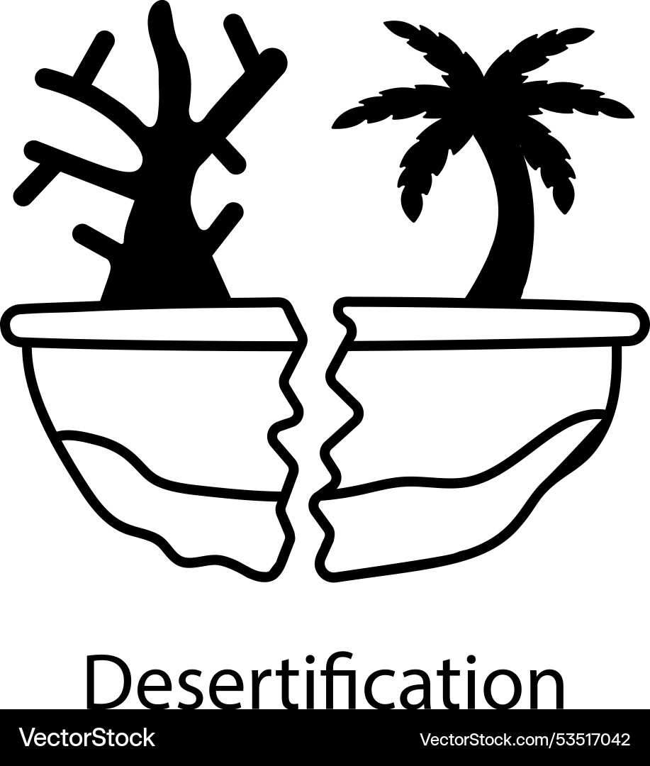 Desertification Royalty Free Vector Image - VectorStock