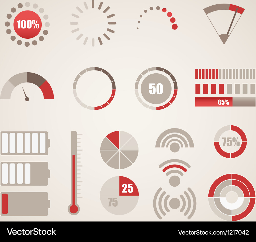 Different indicators collection Royalty Free Vector Image