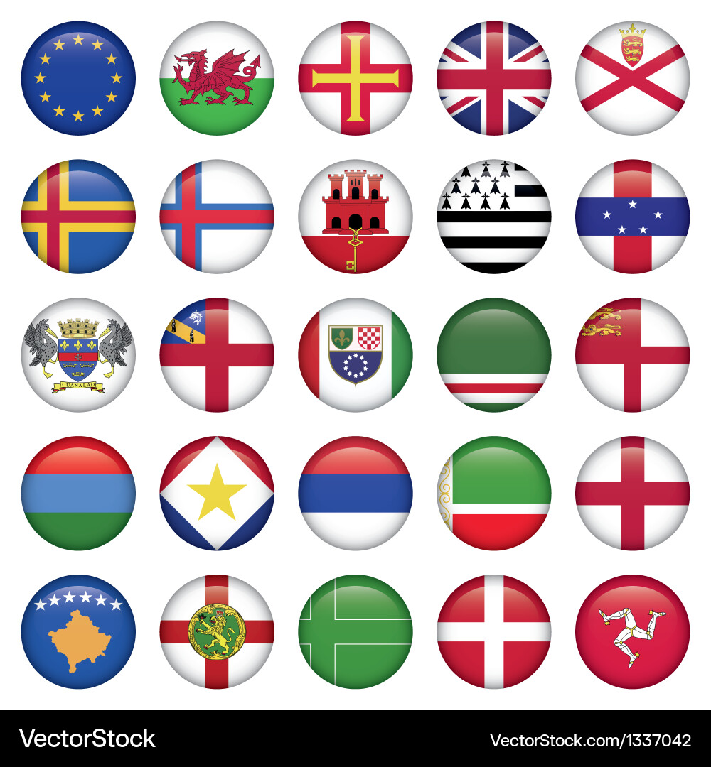 European Flags - Round Icons Royalty Free Vector Image