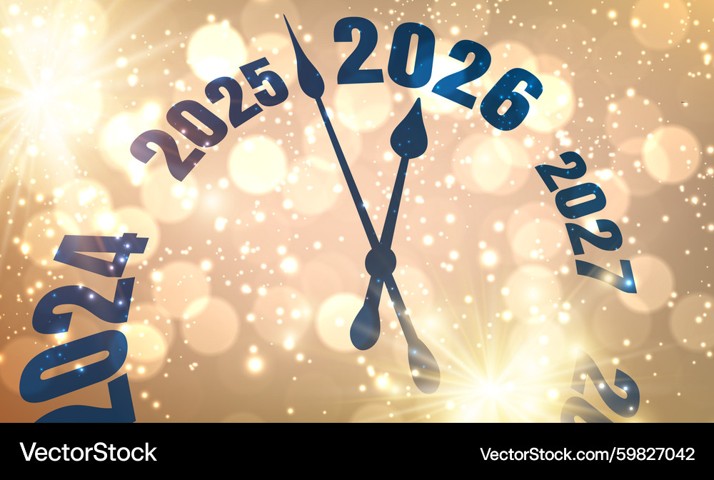 Golden Countdown 2026 Royalty Free Vector Image