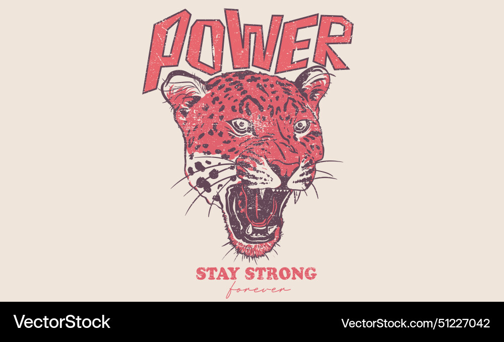 Leopard power print design for t shirt and others Vector Image