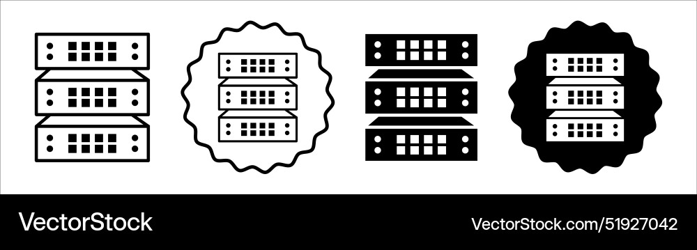Network switch icon symbol set collection network Vector Image