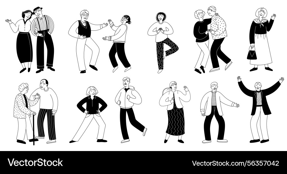 Senior Couple Retirement Sketch Royalty Free Vector Image