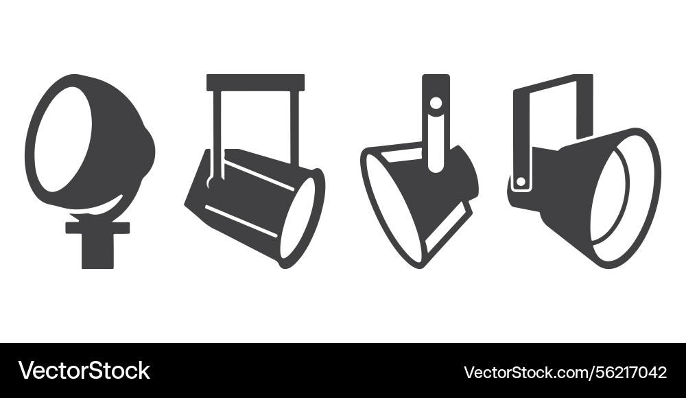 Spotlight Logo Symbole silhouette Lizenzfreies Vektorbild