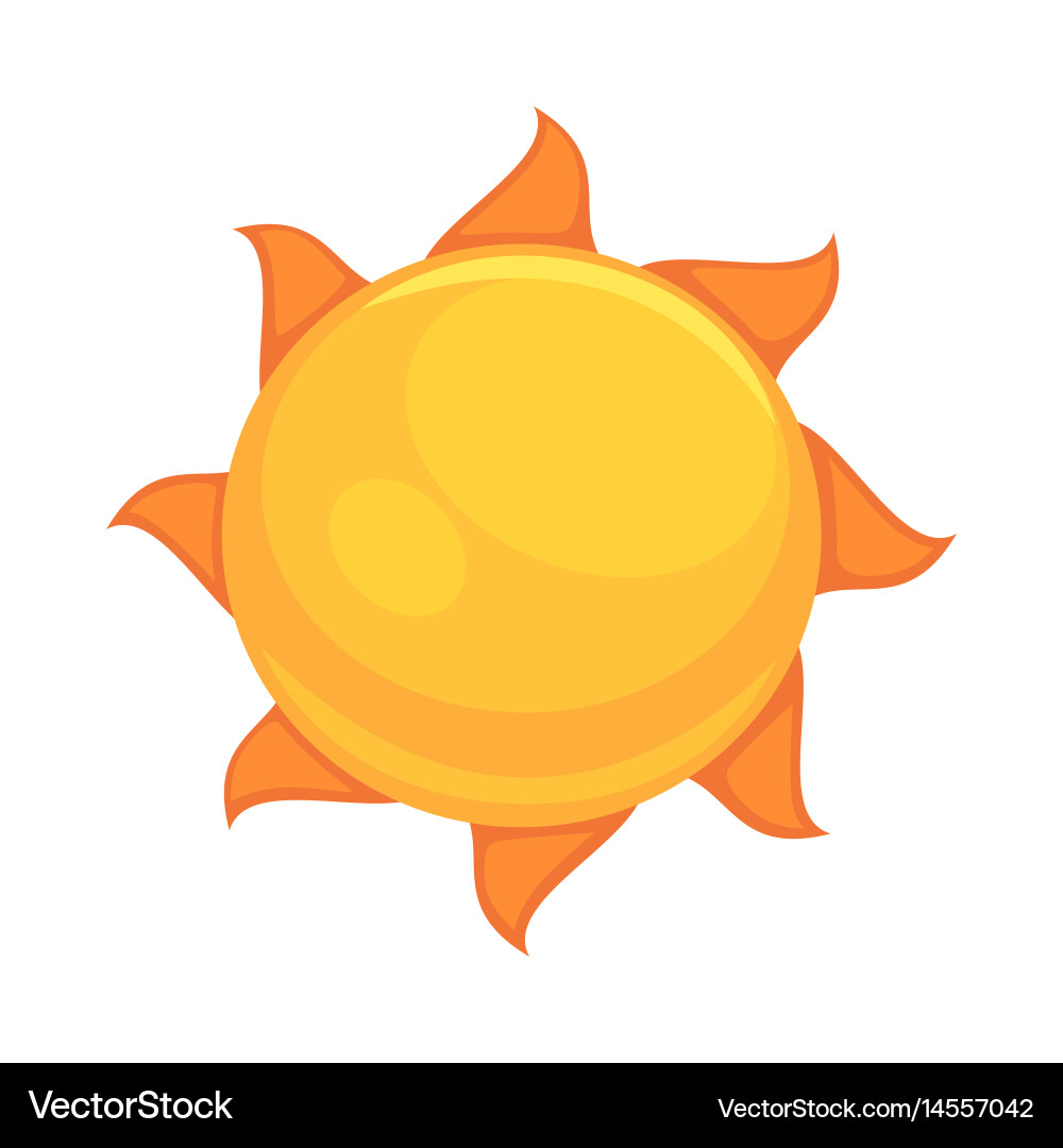 Summer yellow sun with rounded orange rays Vector Image