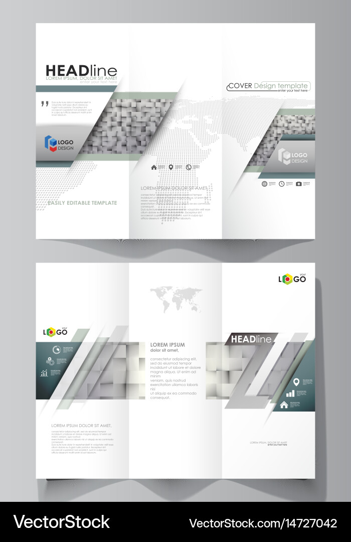 Tri-fold brochure business templates on both sides