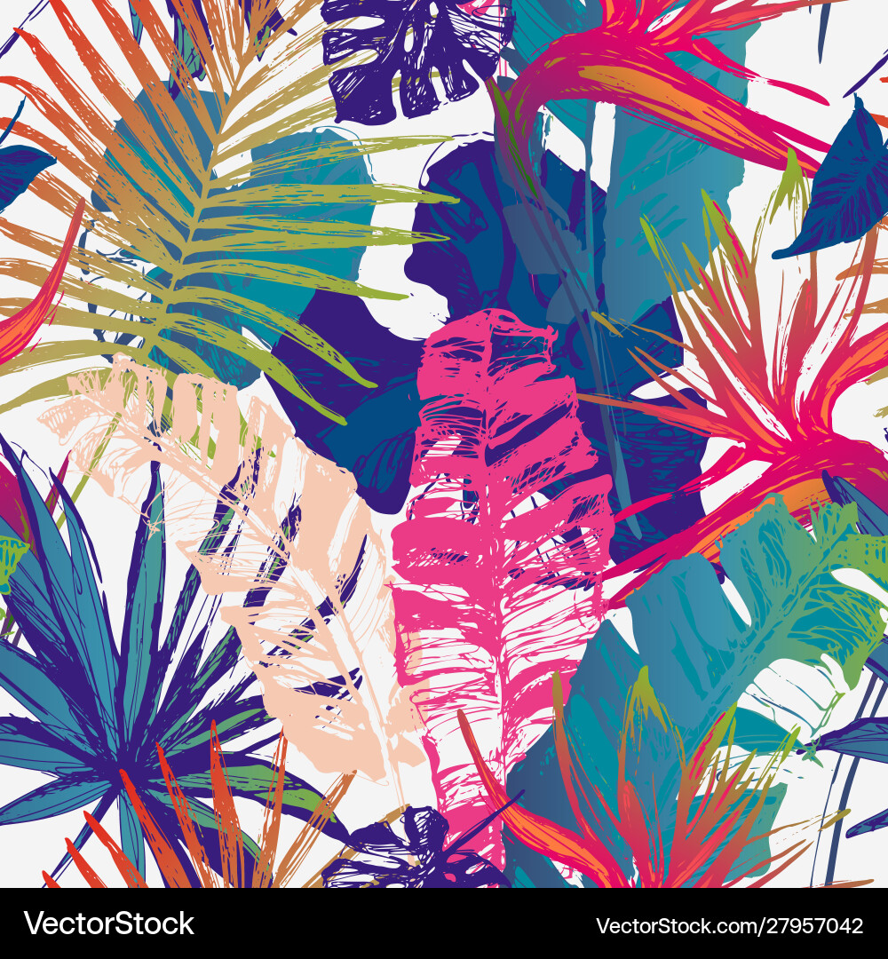 Tropical Leaf Pattern Royalty Free Vector Image