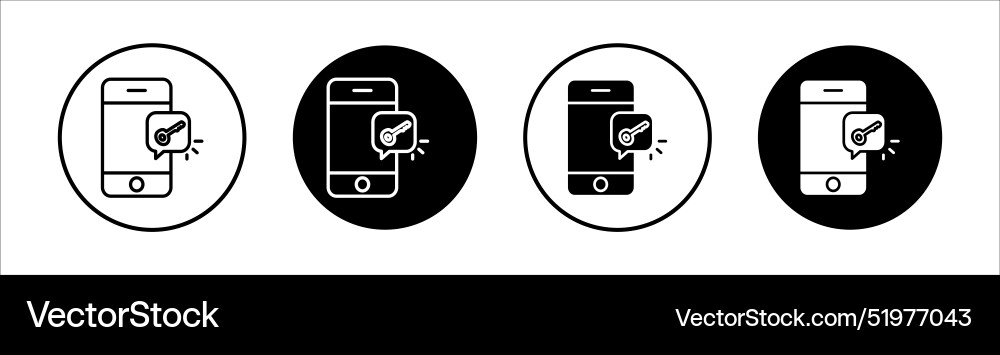 Activation code icon flat line set Royalty Free Vector Image