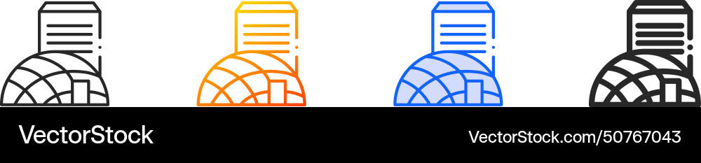 Architecture iconthin linear gradient blue stroke Vector Image