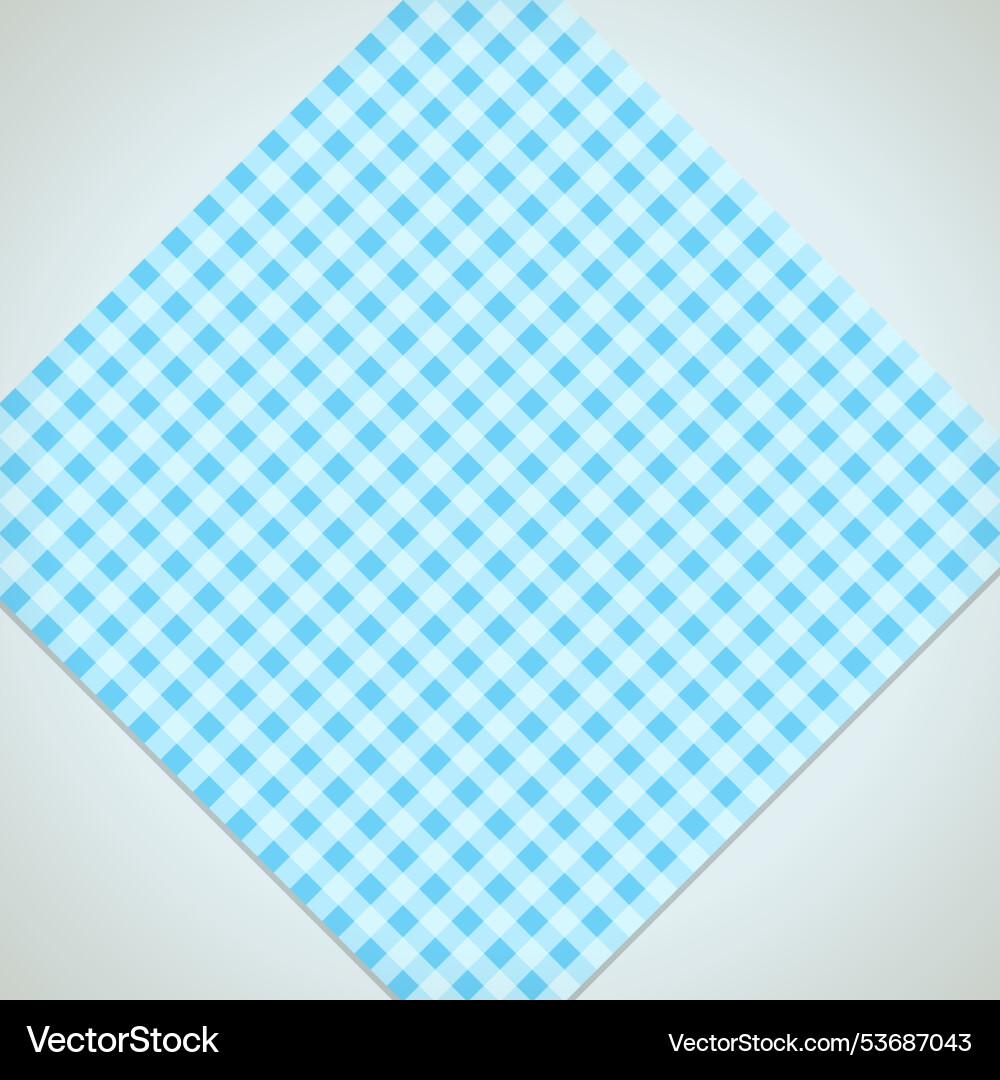Background in blue and white checkered tablecloth Vector Image
