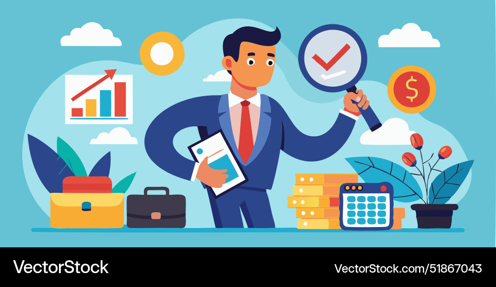 Business finance analysis Royalty Free Vector Image