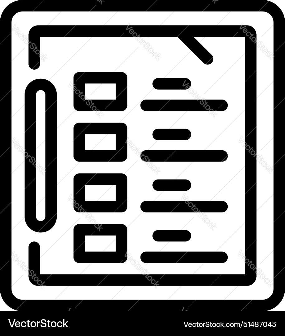 Checklist icon with boxes line art Royalty Free Vector Image