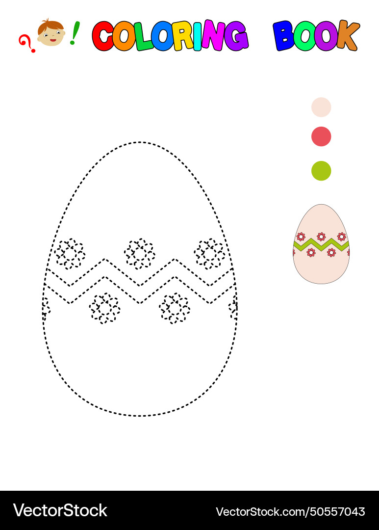 Coloring book with a eggeaster eggcoloring pages Vector Image