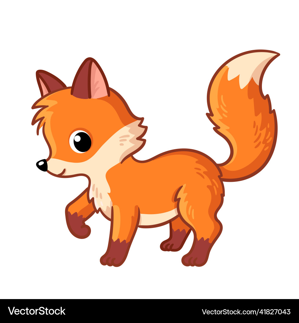 Cute wind fox is standing on a white background Vector Image
