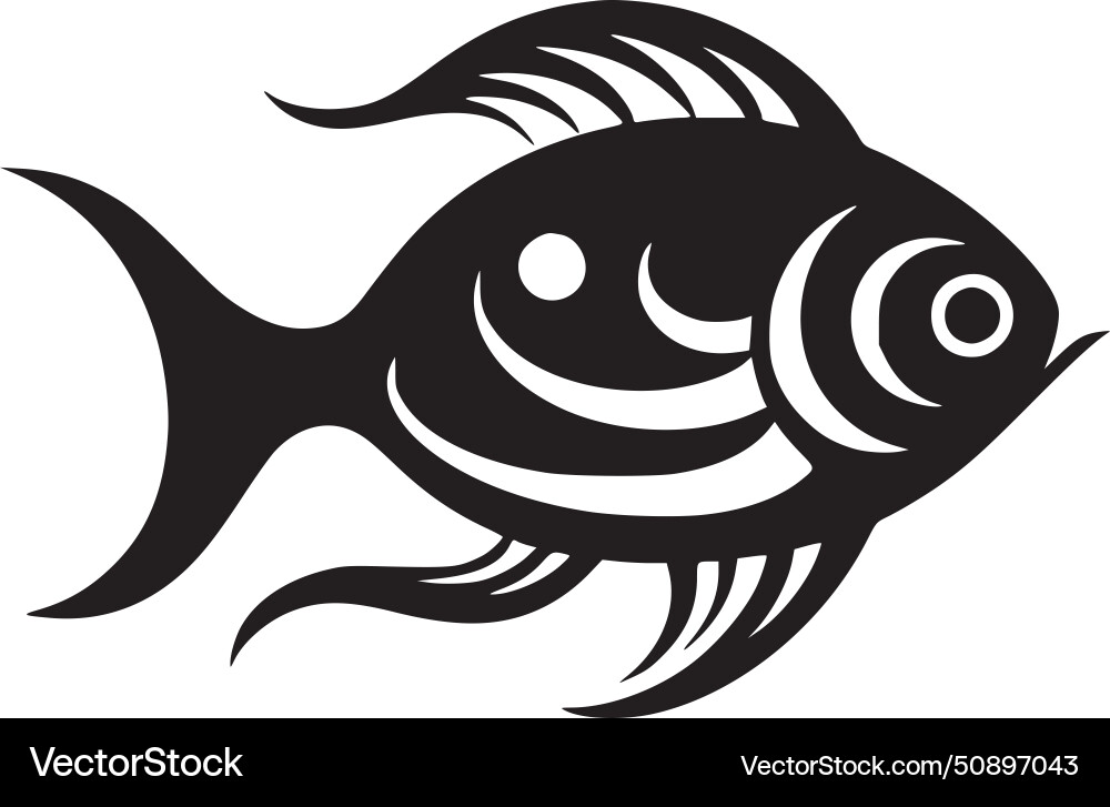 Fish - black and white isolated icon Royalty Free Vector
