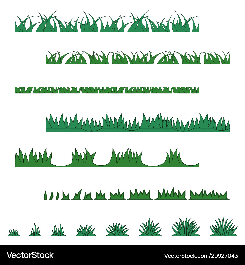 Grass Pattern Collection - Green Blades Royalty Free Vector