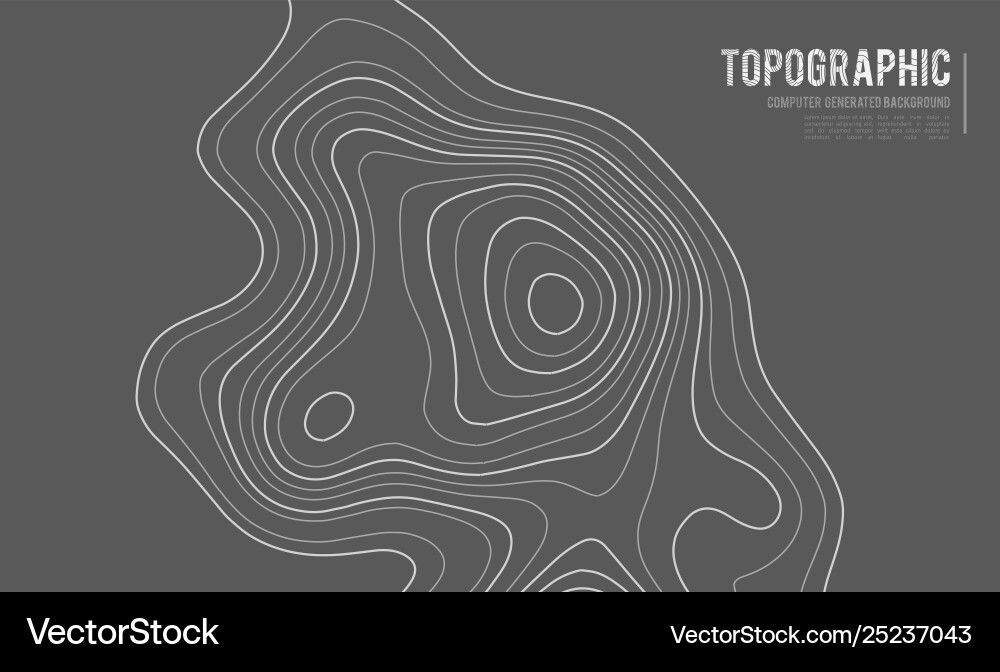 Grey contours topography geographic Royalty Free Vector