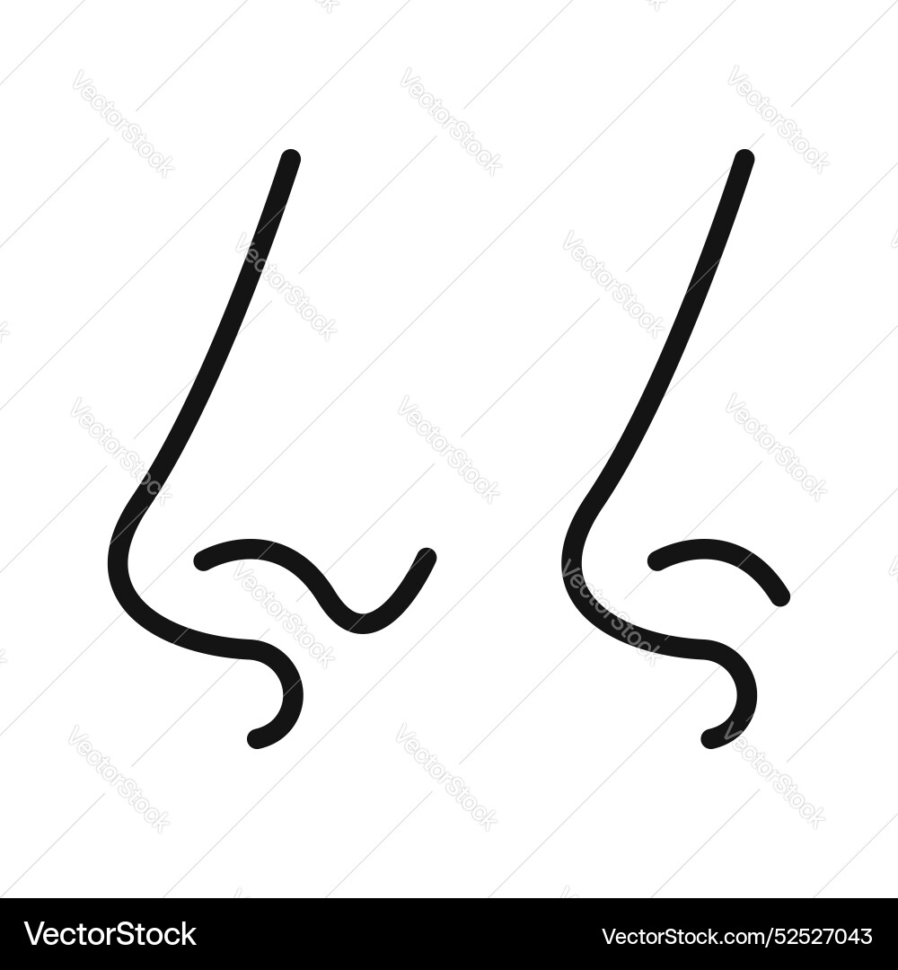 Human nose thin line icon set Royalty Free Vector Image