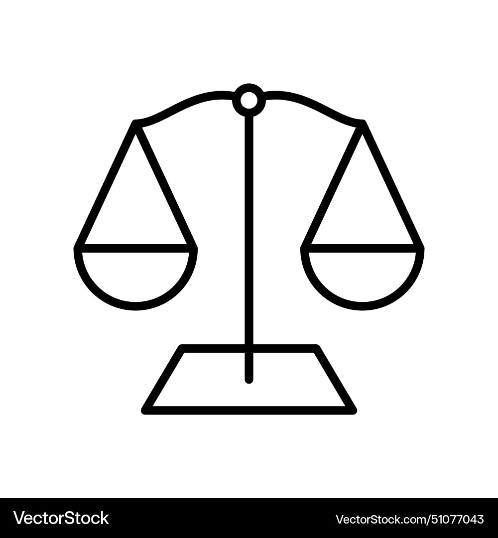 Law scale icon - and justice Royalty Free Vector Image