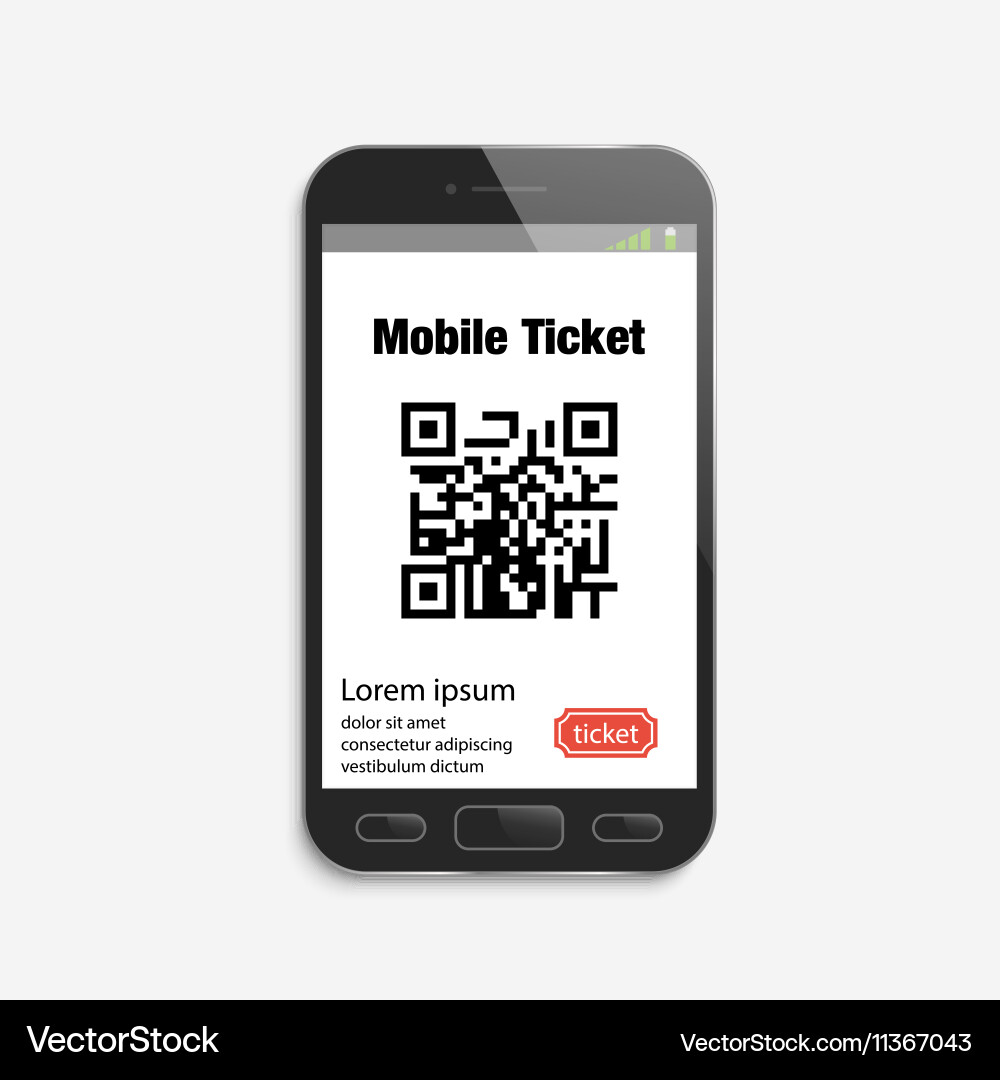 Mobile phone ticket online service Royalty Free Vector Image