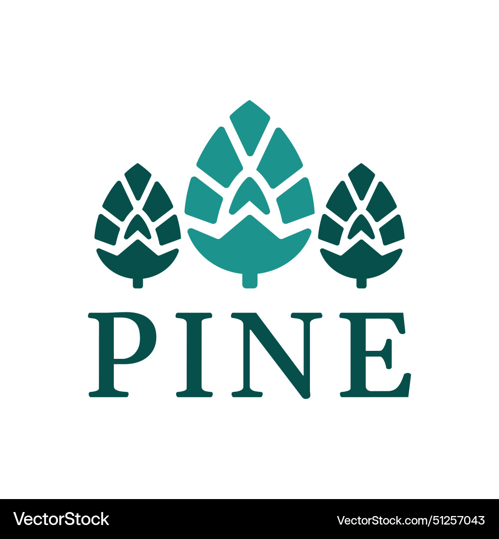 Pine tree flat minimalist logo Royalty Free Vector Image