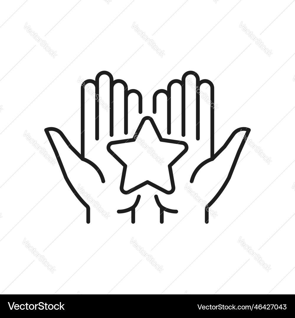 Star in hand review icon customer experience Vector Image