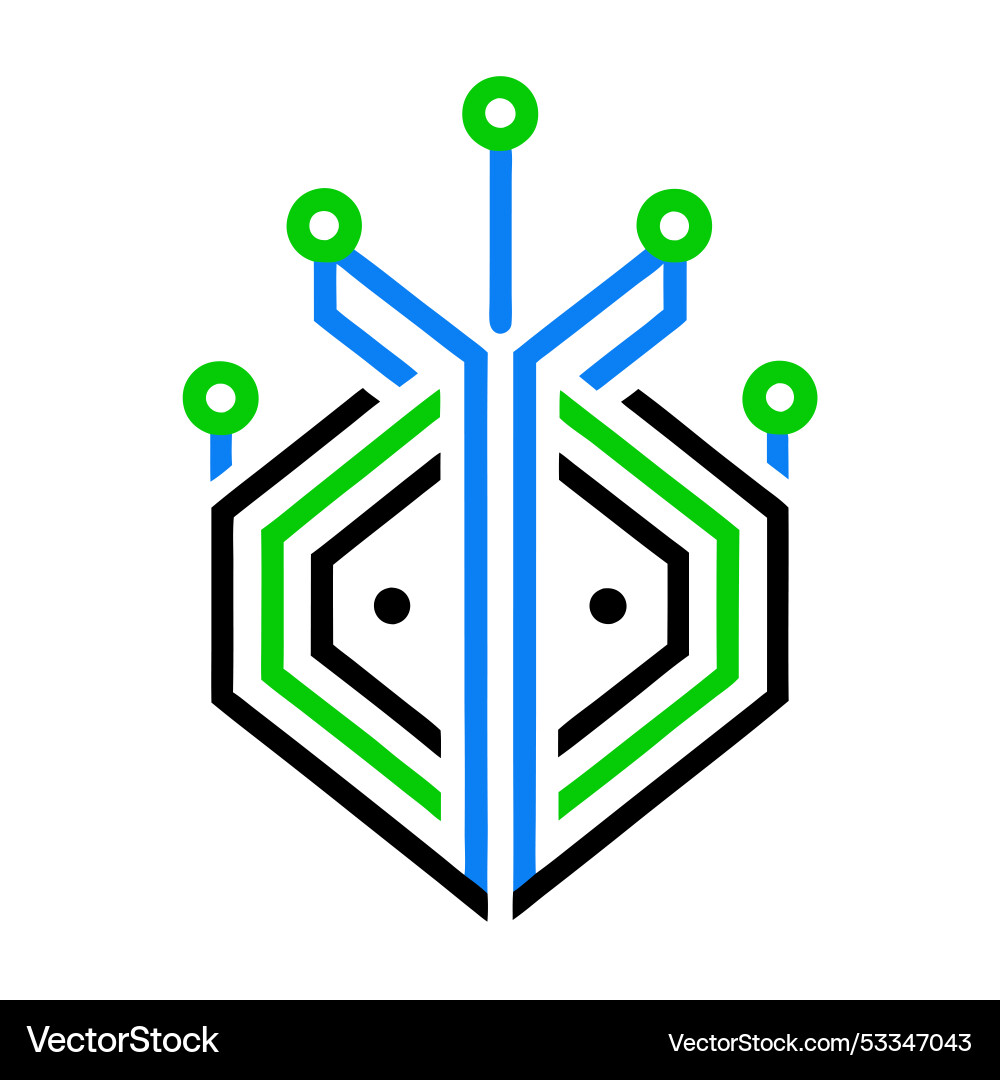 Tech symbol digital marketing logo icon art Vector Image